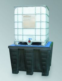 PE Wanne PE-KT-EP2 für 1 IBC-Container mit PE Gitterrost,